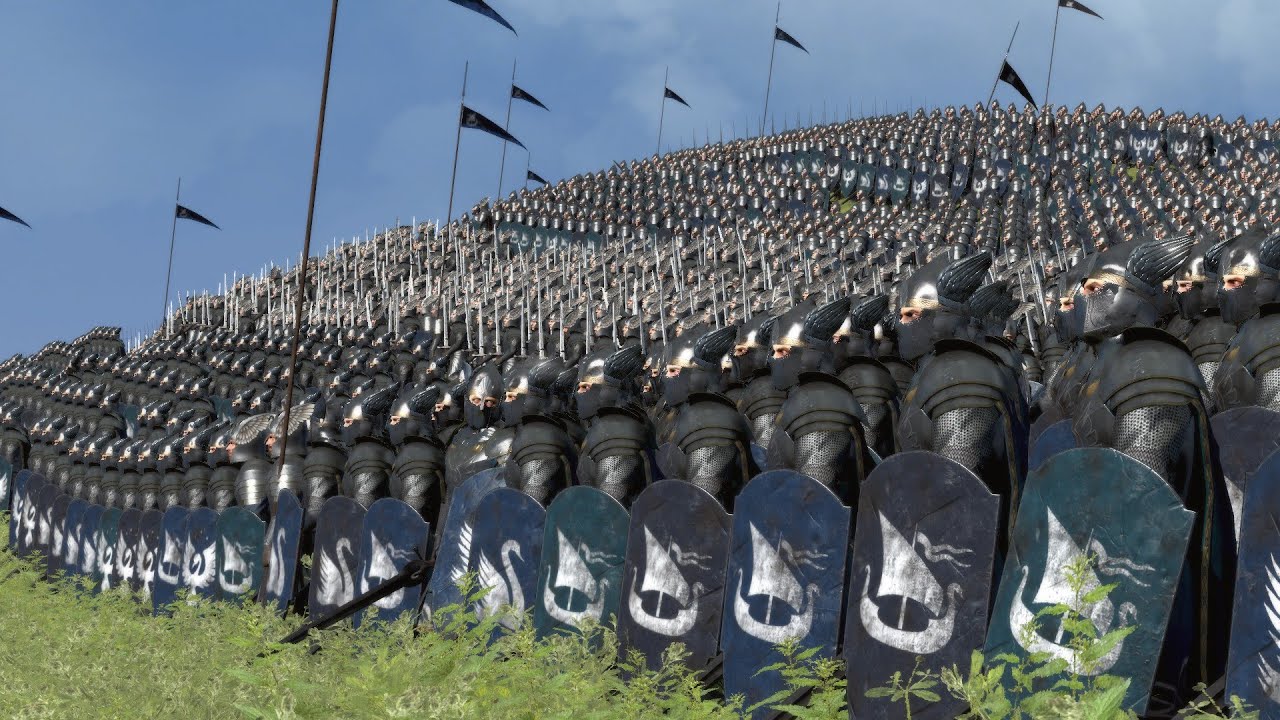 Men of Dol Amroth Vs. Mordor Elite Army | 10,000 Unit Lord Of The Rings ...