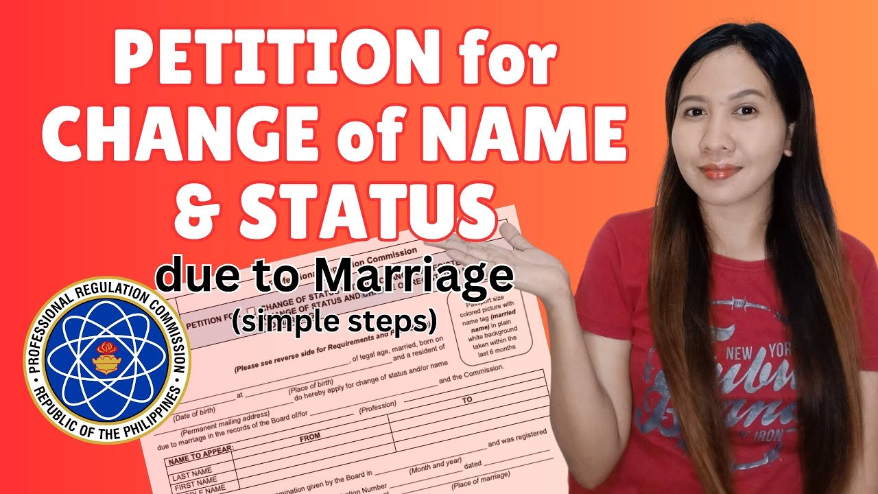 PRC PETITION FOR CHANGE OF NAME AND STATUS DUE TO MARRIAGE #howto #how ...