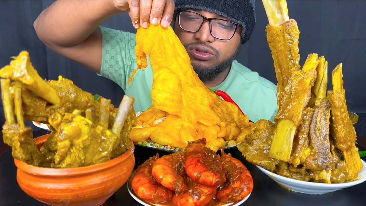 HANDI MUTTON CURRY, MUTTON FAT CURRY, PRAWNS CURRY AND BUFFALO CHAAP ...