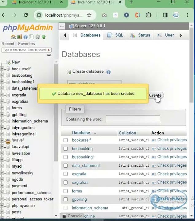 How To Create Database In Phpmyadmin Using Xampp Shorts Short
