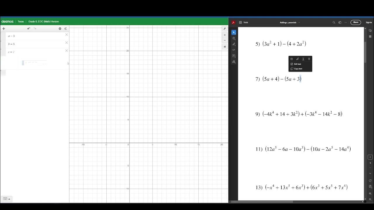 Desmos Tutorials: Test 4-2: Simplifying Radicals & Polynomial ...