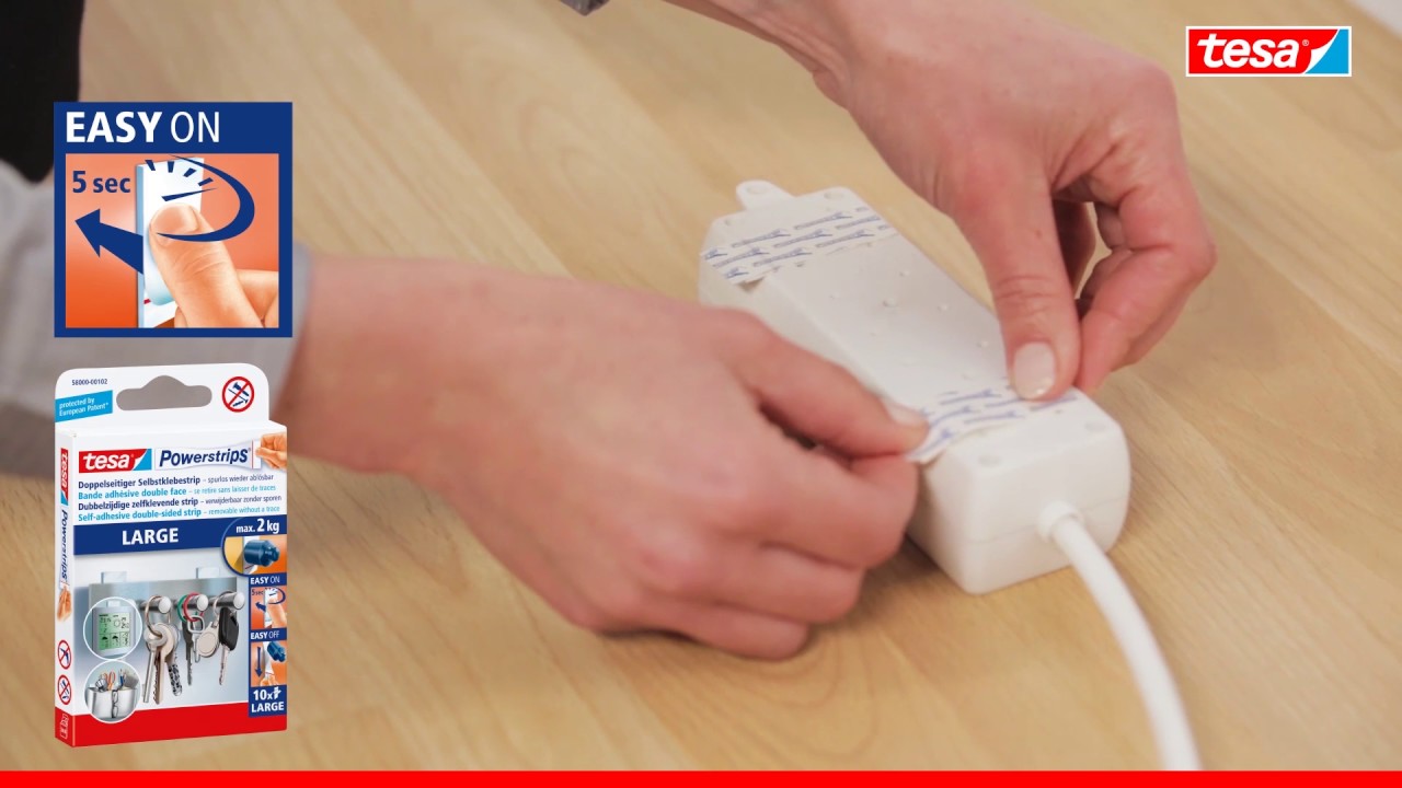 tesa Powerstrips Strips LARGE 4042448103932 - YouTube