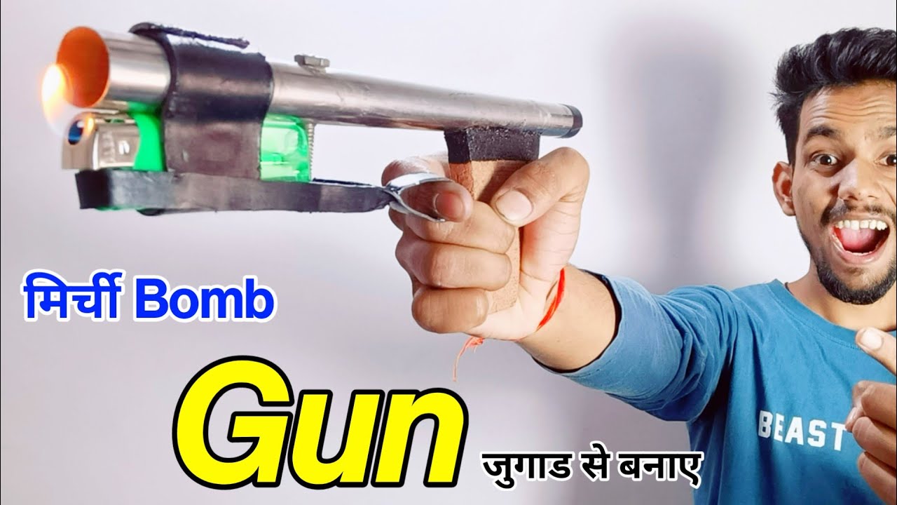 mirchi bomb gun 🔥😎 | homemade diwali gun | how to make gun | how to ...