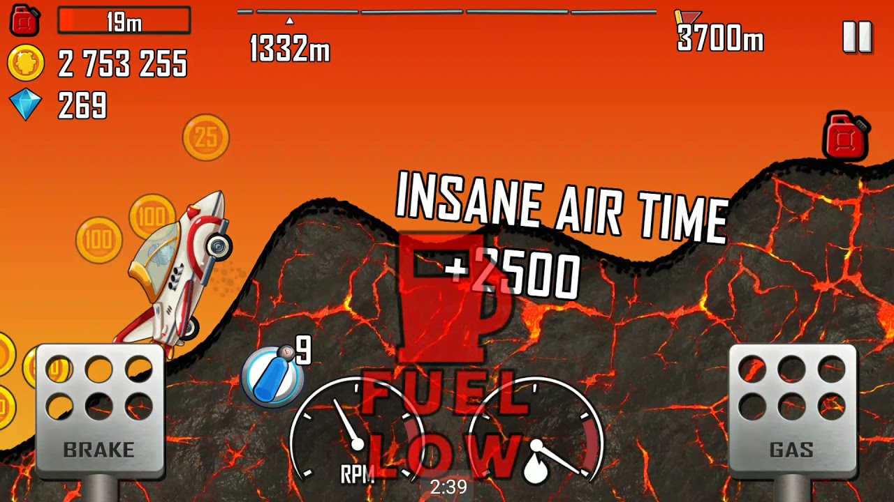 Hill Climb Racing #76: Volcano, The Rocket, 1777m, 1080p 60 fps - YouTube