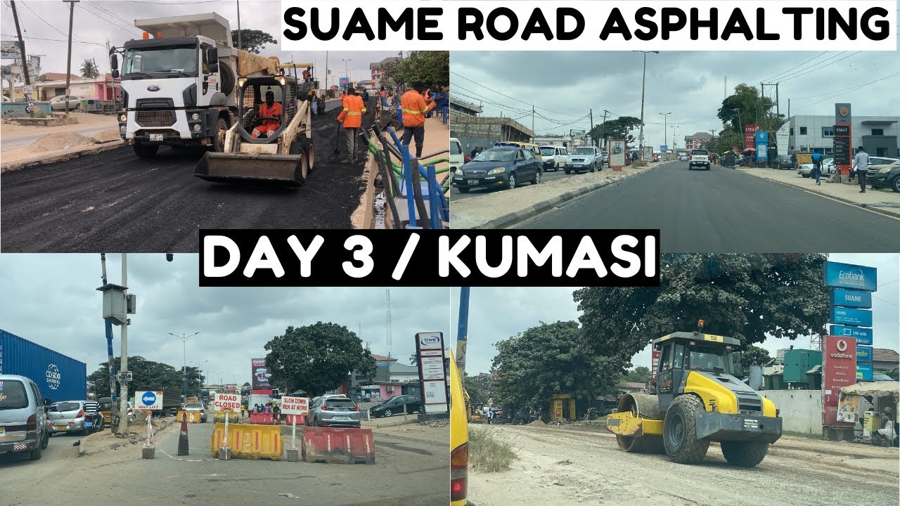 Day 3: New Suame Magazine Road Asphalt Construction Update in Kumasi ...