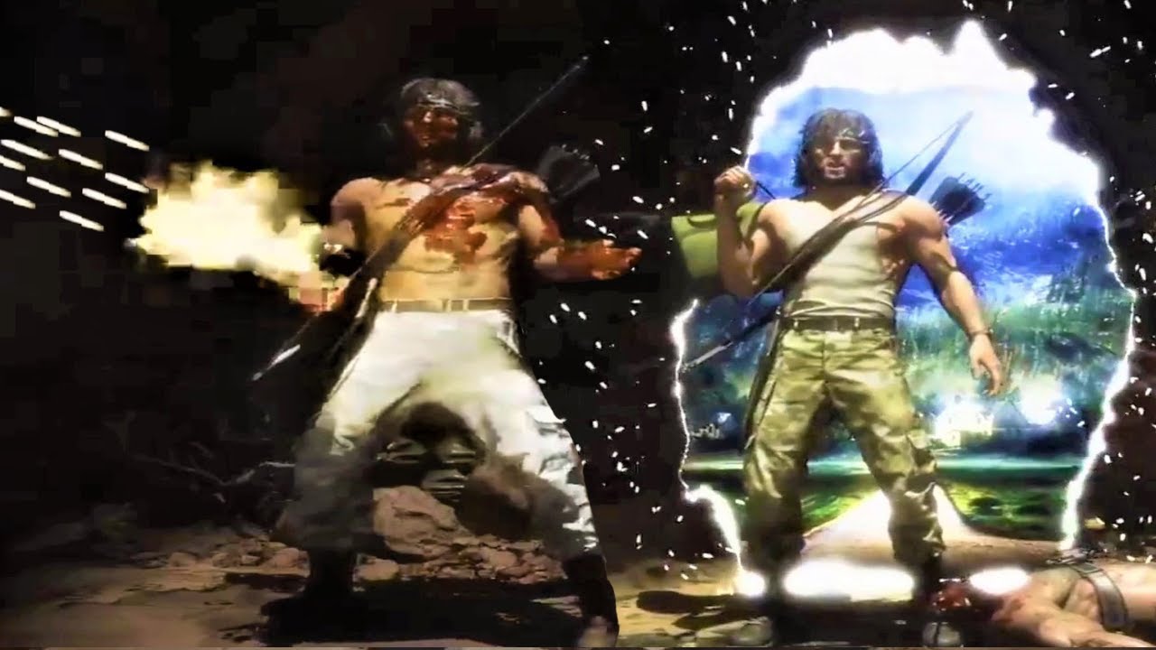 Mk11- All Rambo Brutality Victory Poses Revealed - YouTube