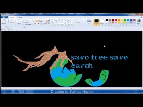 Save tree save earth live drawing | MS PAINT DRAWING VIRAL VIDEO - YouTube