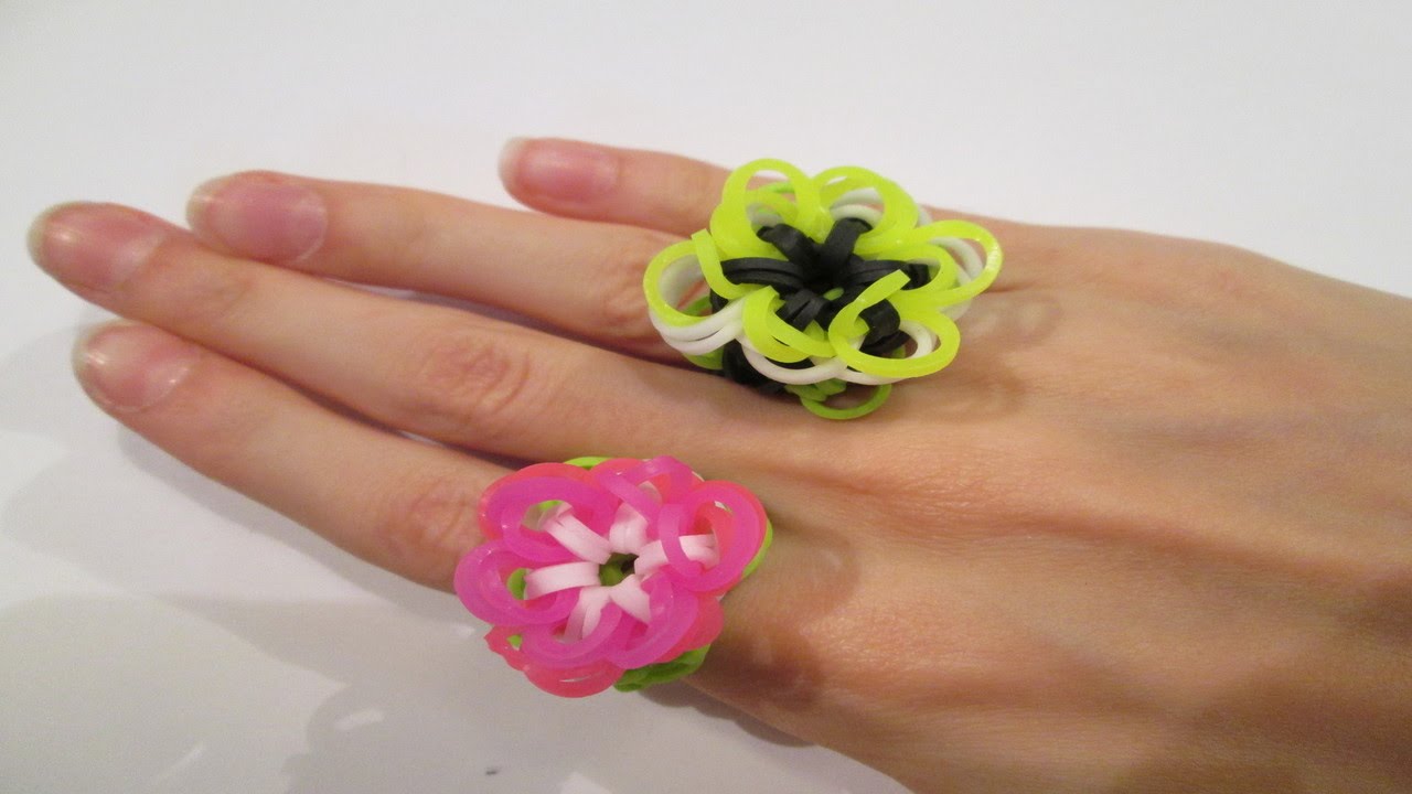 Rainbow Loom- Flora and Fauna Ring (Original Design) - YouTube