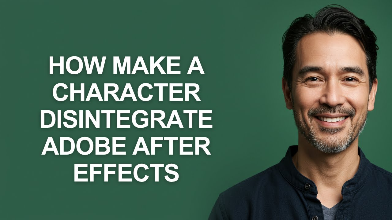 How Make a Character Disintegrate Adobe After Effects - KevinHowTo ...