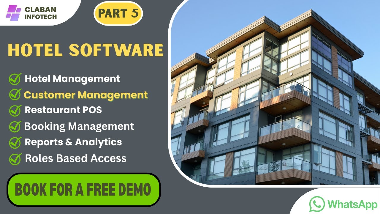 Hotel management Software| Free demo & tutorials| PART -5| (Customer ...