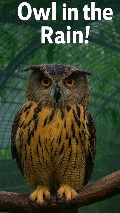 Owl Swinging in Rainy Rhythm. #shortvideo #shorts #youtubeshorts # ...