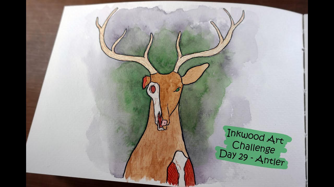 OCTOBER ART CHALLENGE | Inkwood Day 29 - Antler - YouTube