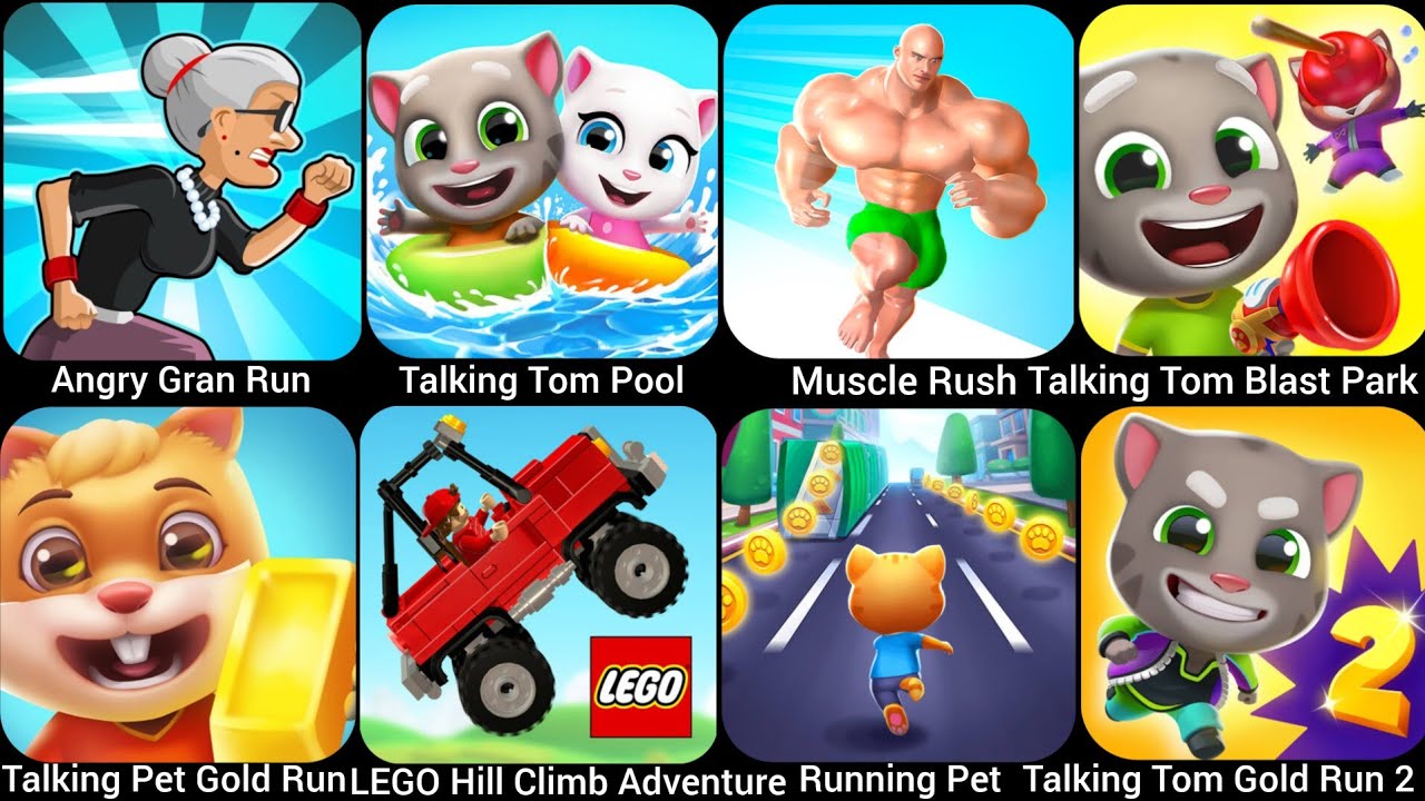 Angry Gran Run,Talking Tom Blast Park,Talking Tom Pool,Running Pet ...