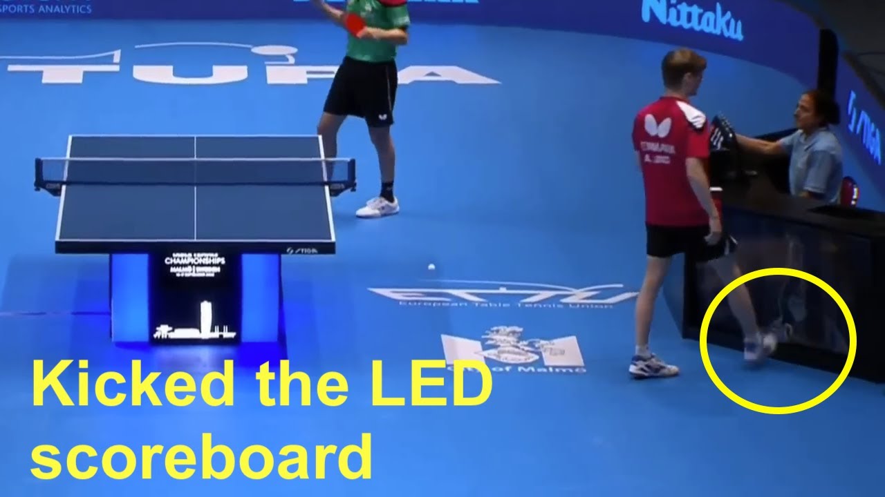 Table Tennis - Kicked the LED scoreboard - YouTube