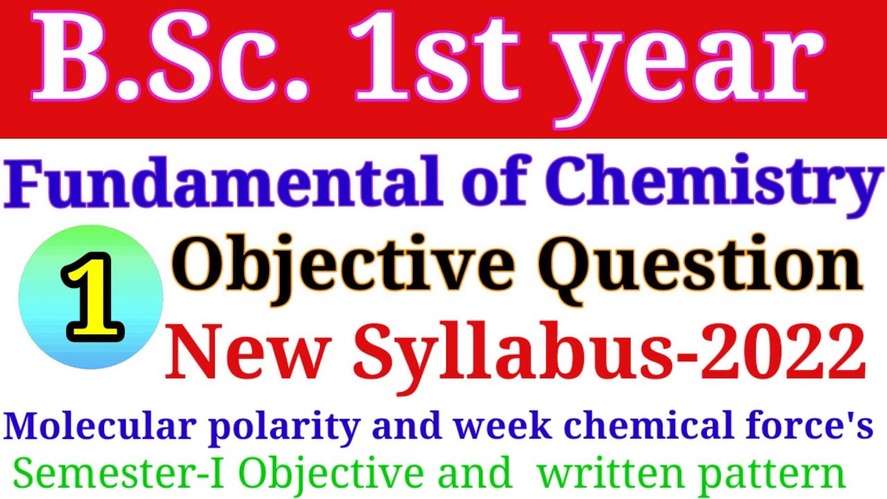 B.Sc. 1st yr New Syllabus 2021|Chemistry|Semester-I| Fundamental of ...
