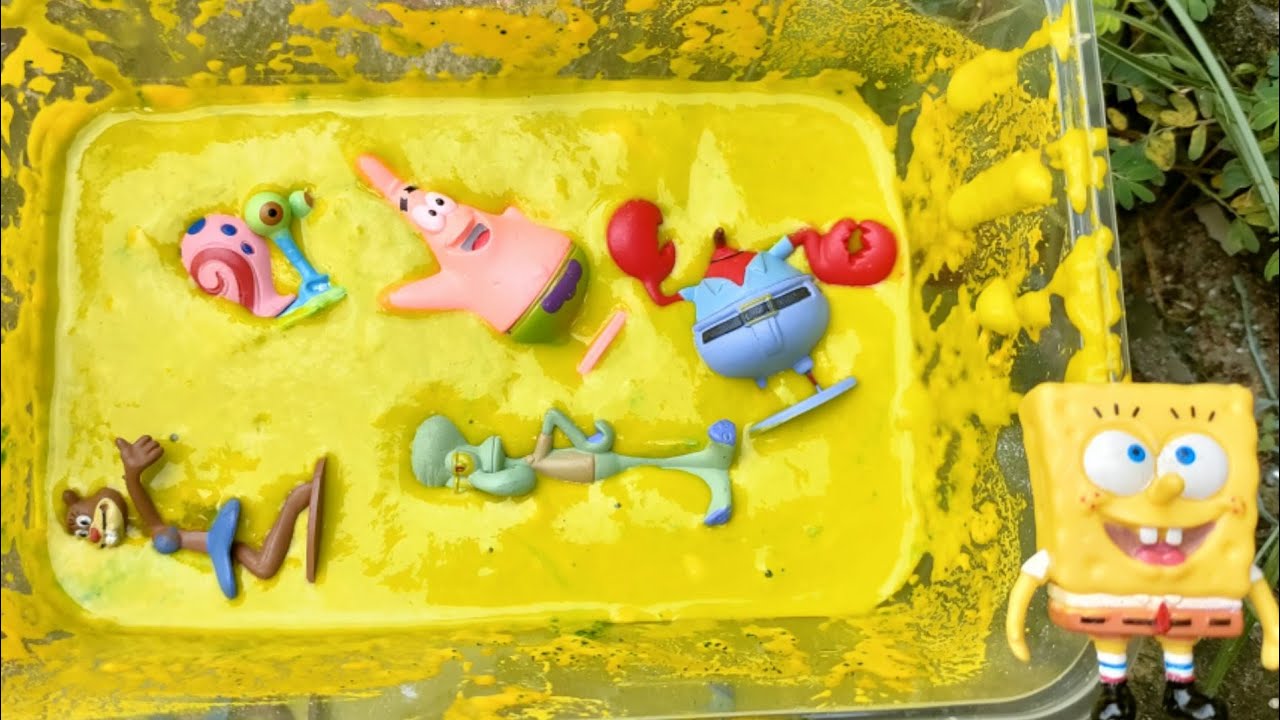Spongebob hunting friends trap in slime yellow cartoon - YouTube