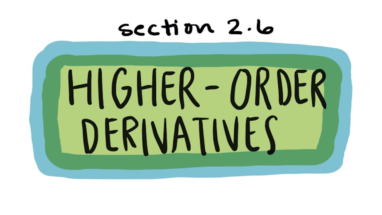 2.6 (1 of 2) - Higher-Order Derivatives: Notation & Examples - YouTube
