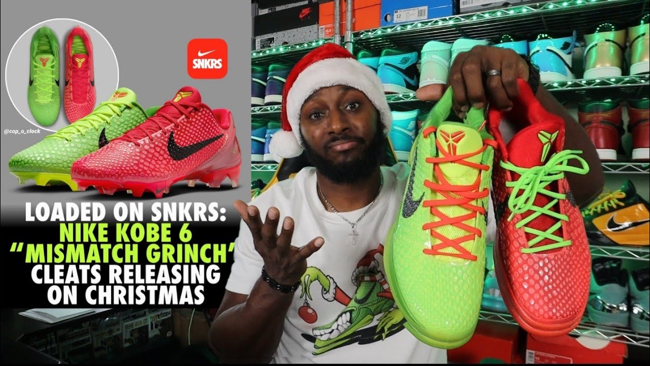 REALLY NIKE! Nike Kobe 6 Grinches Mismatch Vapor Egde Cleats is crazy ...