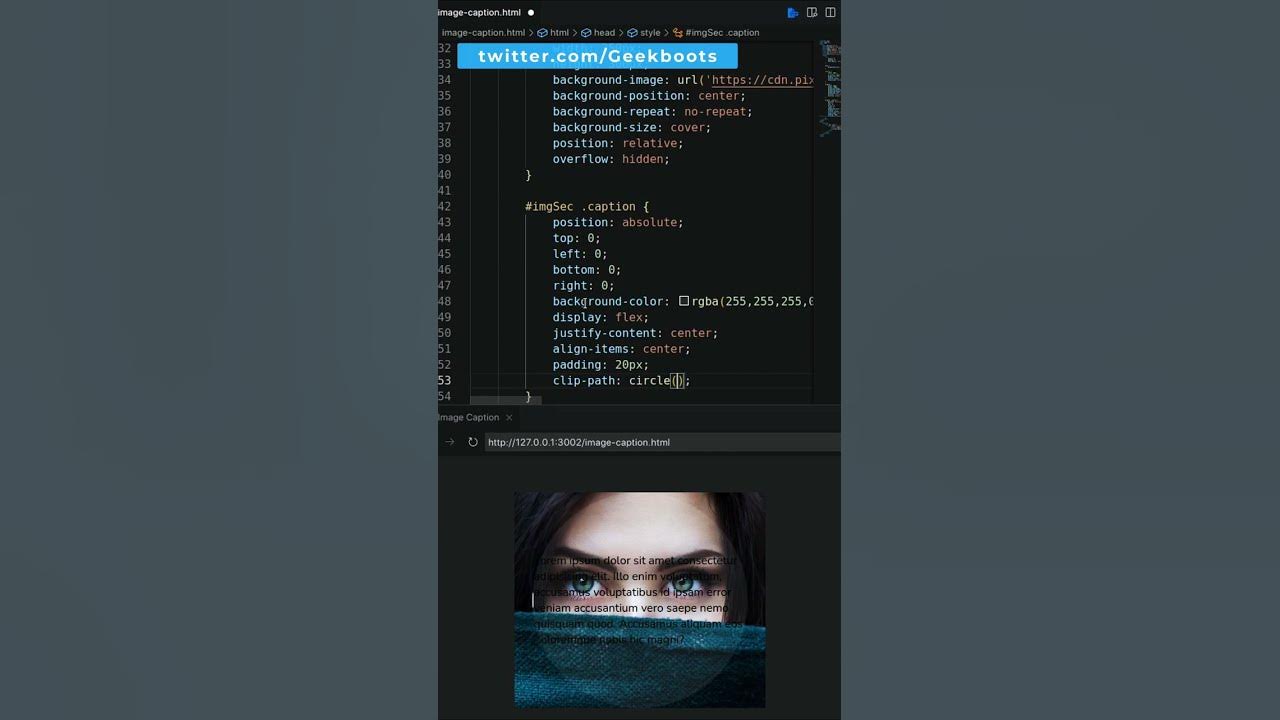 How To Create Image Caption Animation By I Button Using Html Css Only Geekboots Youtube 6145