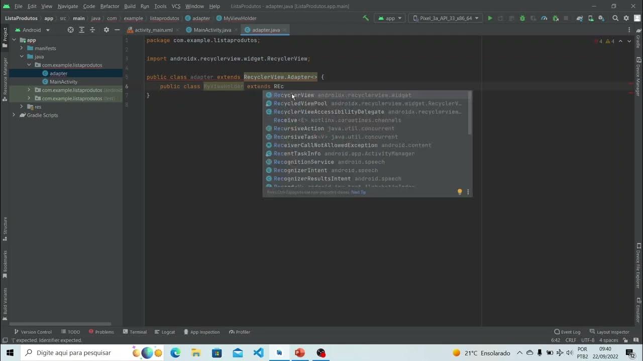 RecyclerView - AndroidStudio (Java) Parte02 - YouTube