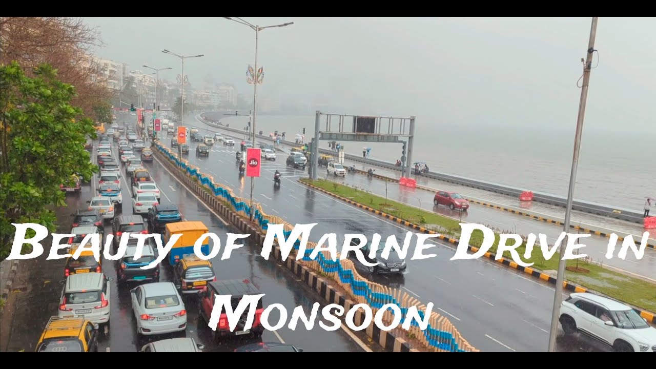 4K Marine Drive | Best Monsoon Video | Mumbai in Rains | Monsoon at ...