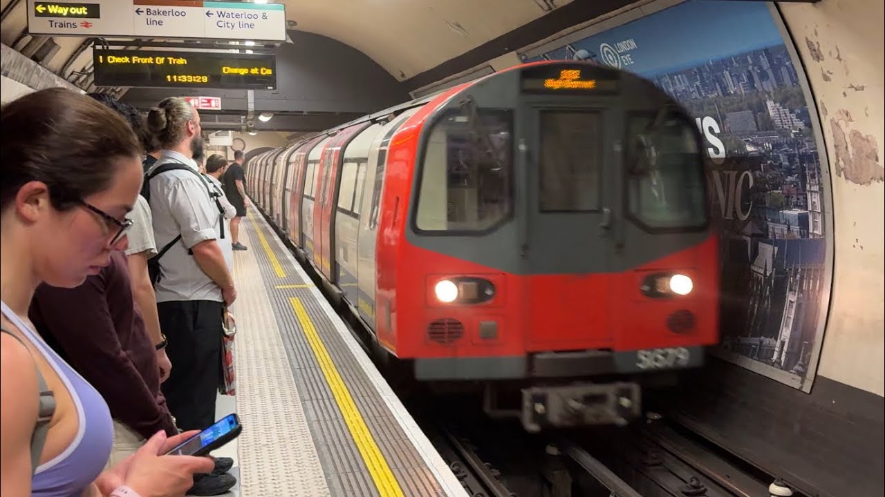 UNDER THE RIVER THAMES BY TUBE! Northern Line 1995 Stock Train Ride ...