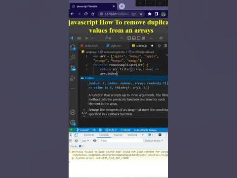 Javascript How ️ To Remove Duplicate Values From An Arrays #shorts #javascript - YouTube
