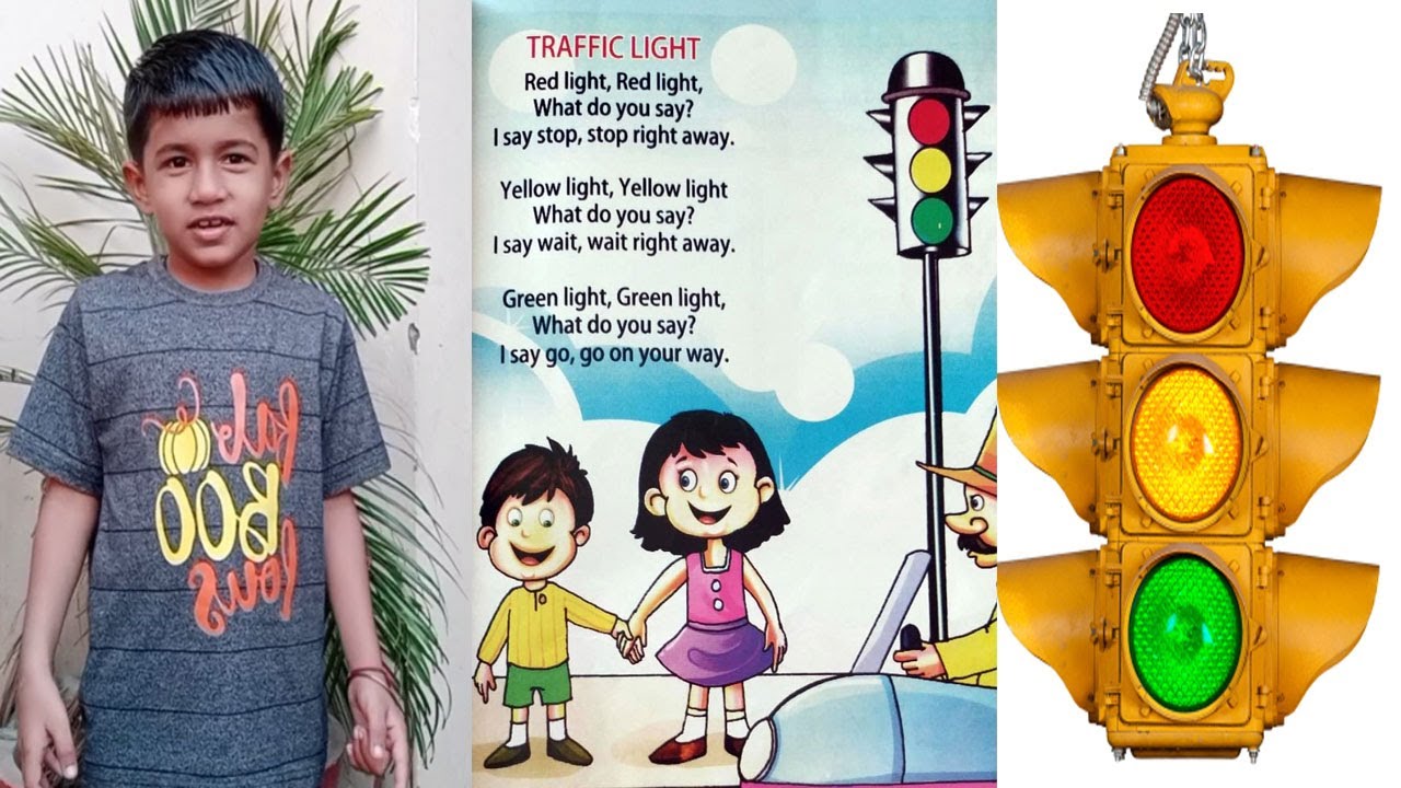 Traffic Lights Poem LKG || Red Lights Red Lights What Do You English ...