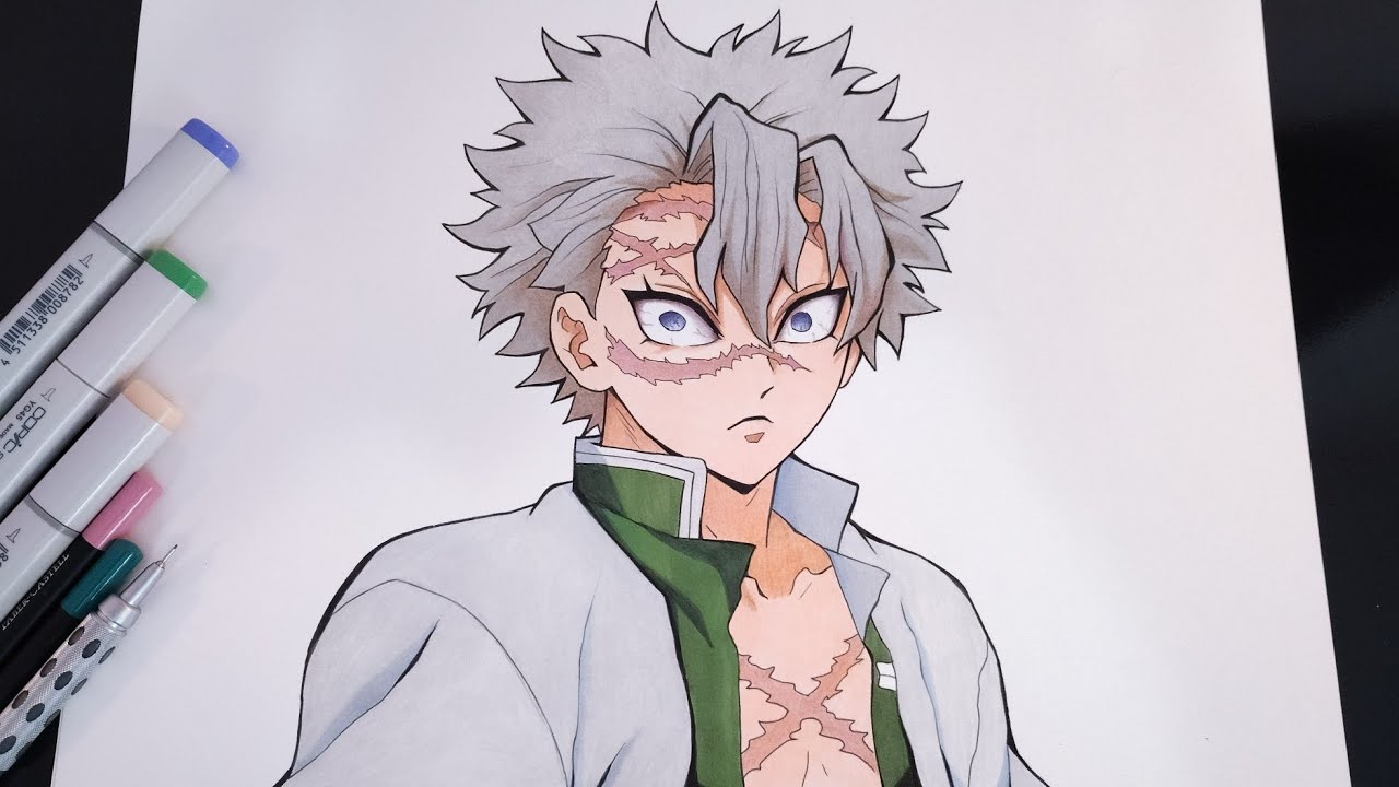 Drawing Sanemi Shinazugawa From Demon Slayer! - YouTube
