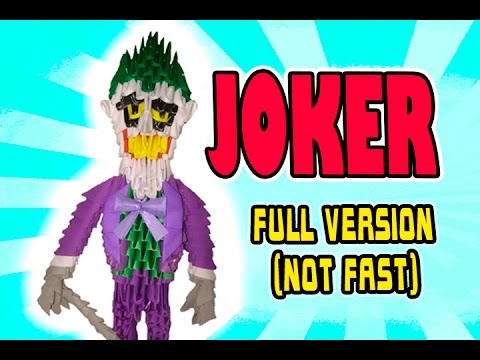 3D MODULAR ORIGAMI #119 JOKER FULL VERSION (NOT FAST) - YouTube