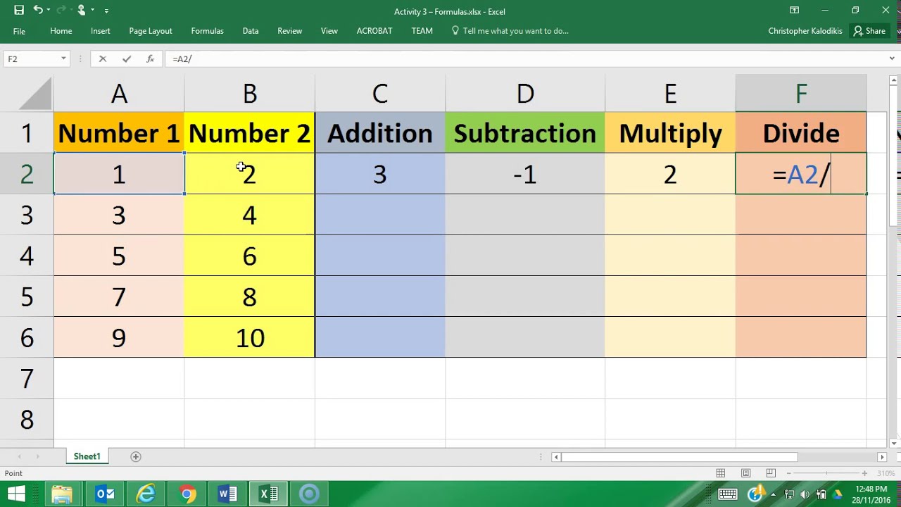 Activity 3: Formulas - YouTube