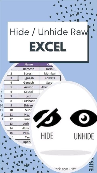 Keyboard Shortcut To Hide Unhide Rows In Excel #ytshorts #shorts - YouTube