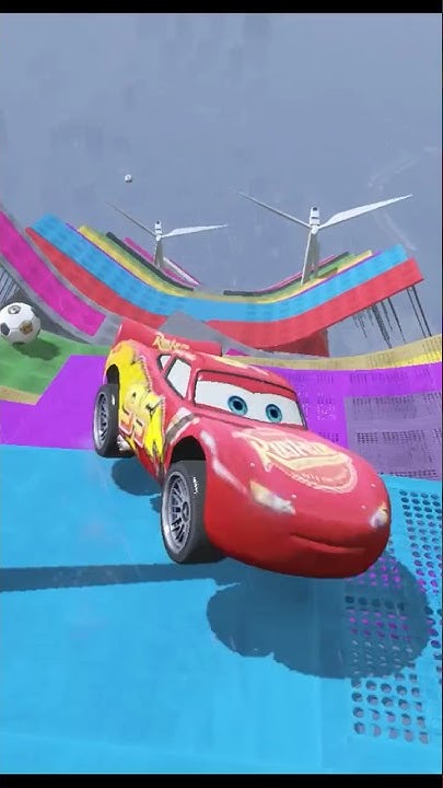 GTA 5 Epic Ragdolls Lightning McQueen Vertical Mega Ramp Challenge ...