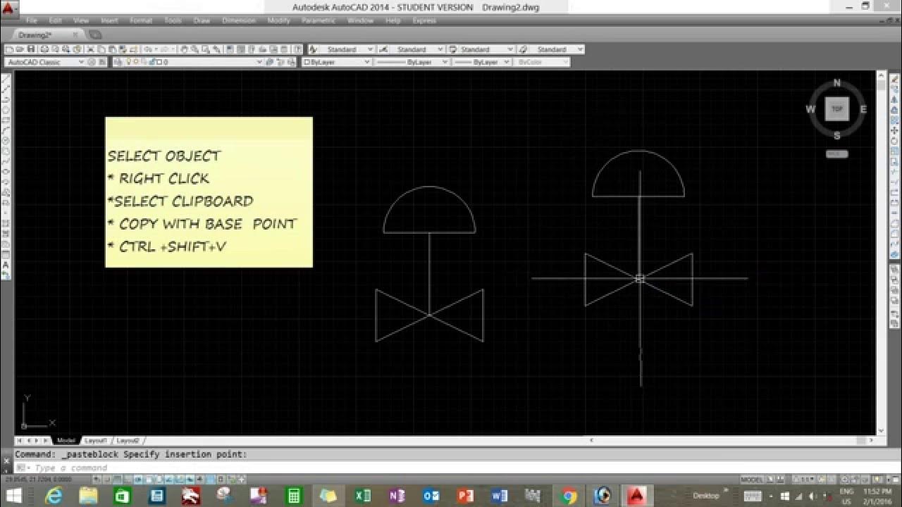 How to create Autocad Blocks by just using copy & paste commands - YouTube