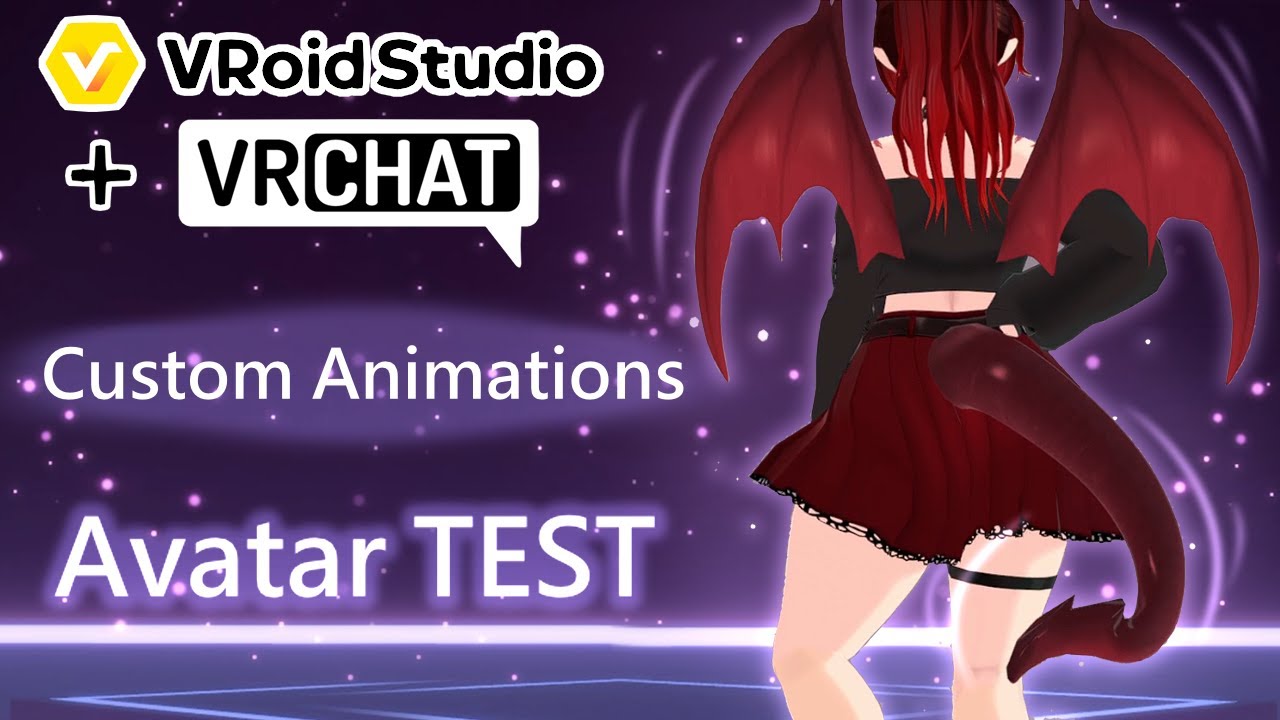 VROID MODEL TEST - Custom animations (Wings + Tail) | #vroid #vrchat # ...
