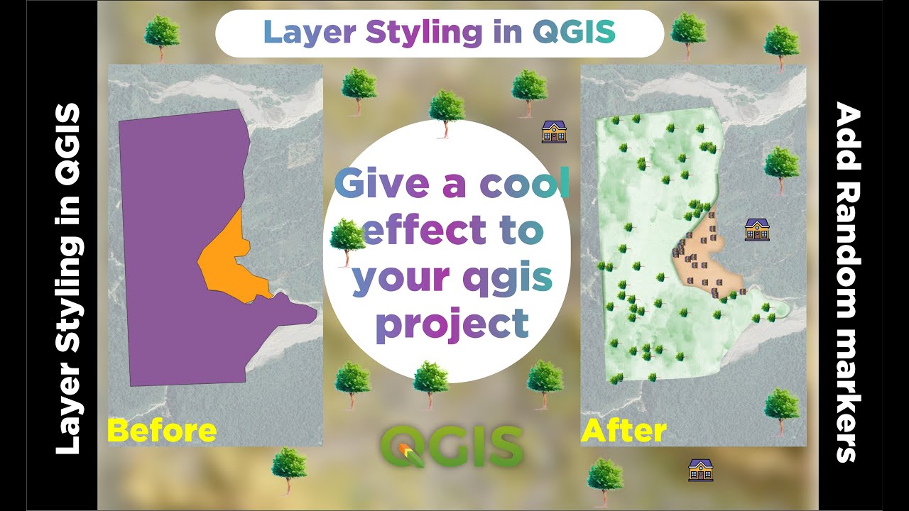 Layer Styling QGIS || Use Random Markers || Water Color || New Look to ...