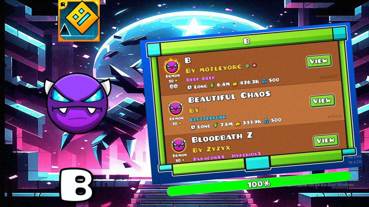 "B" Medium Demons 100% | #GeometryDash 2.1 - YouTube
