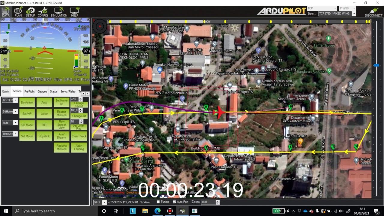 Simulasi misi mapping UAV menggunakan Mission planner (ardupilot) - YouTube