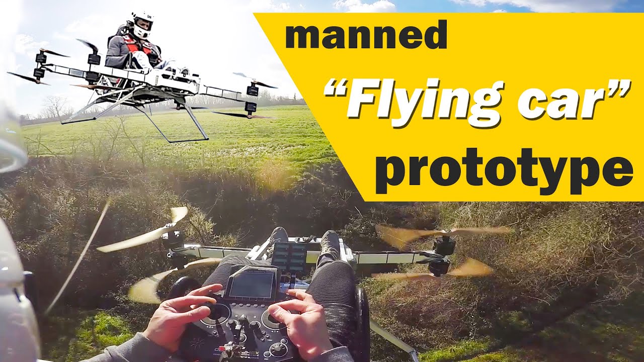 POV Piloting electric manned drone "flying car" Personal Aerial Vehicle ...