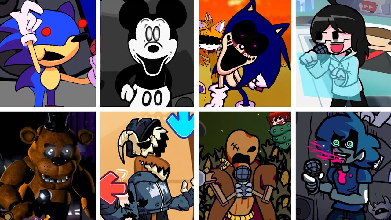 FNF Happy But - Different Characters Sing It (Everyone Sings Happy) VS ...