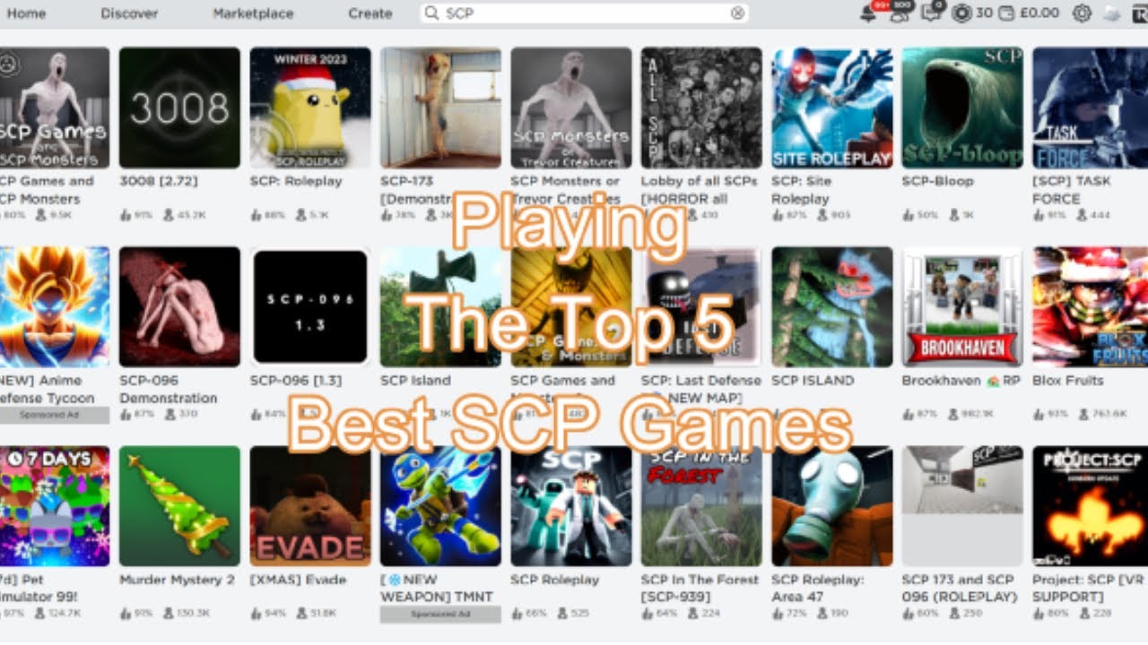 So I Played The Top 5 Best Roblox SCP Games | Roblox SCP - YouTube