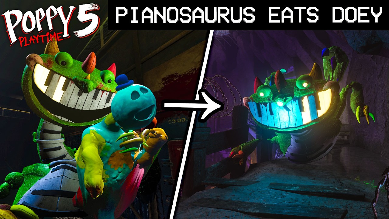 PIANOSAURUS eats DOEY!! (Good Ending!) - Poppy Playtime [Chapter 4 ...
