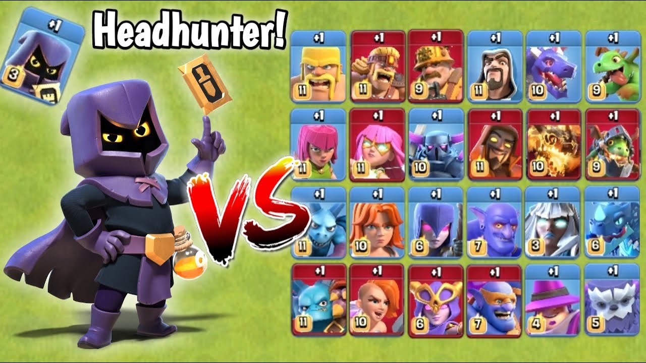 Headhunter vs Max All Normal and Super Troops🤯|| Clash of Clans - YouTube