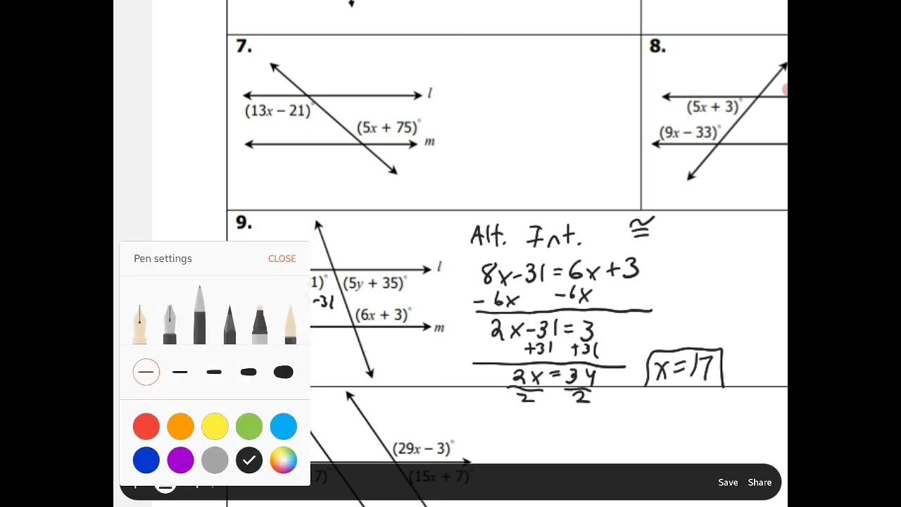 Transversals with Algebra - YouTube