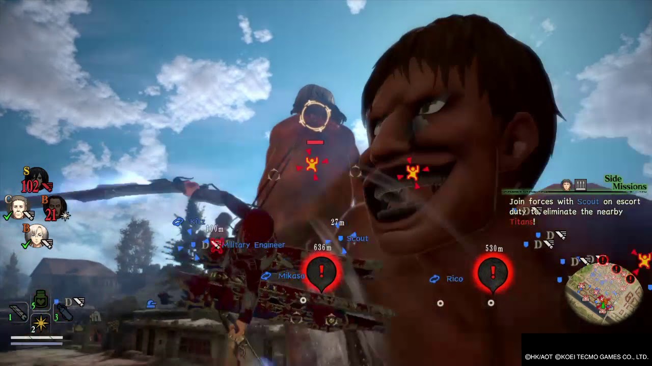 Attack On Titan 2 - Burning Sword Gameplay - YouTube