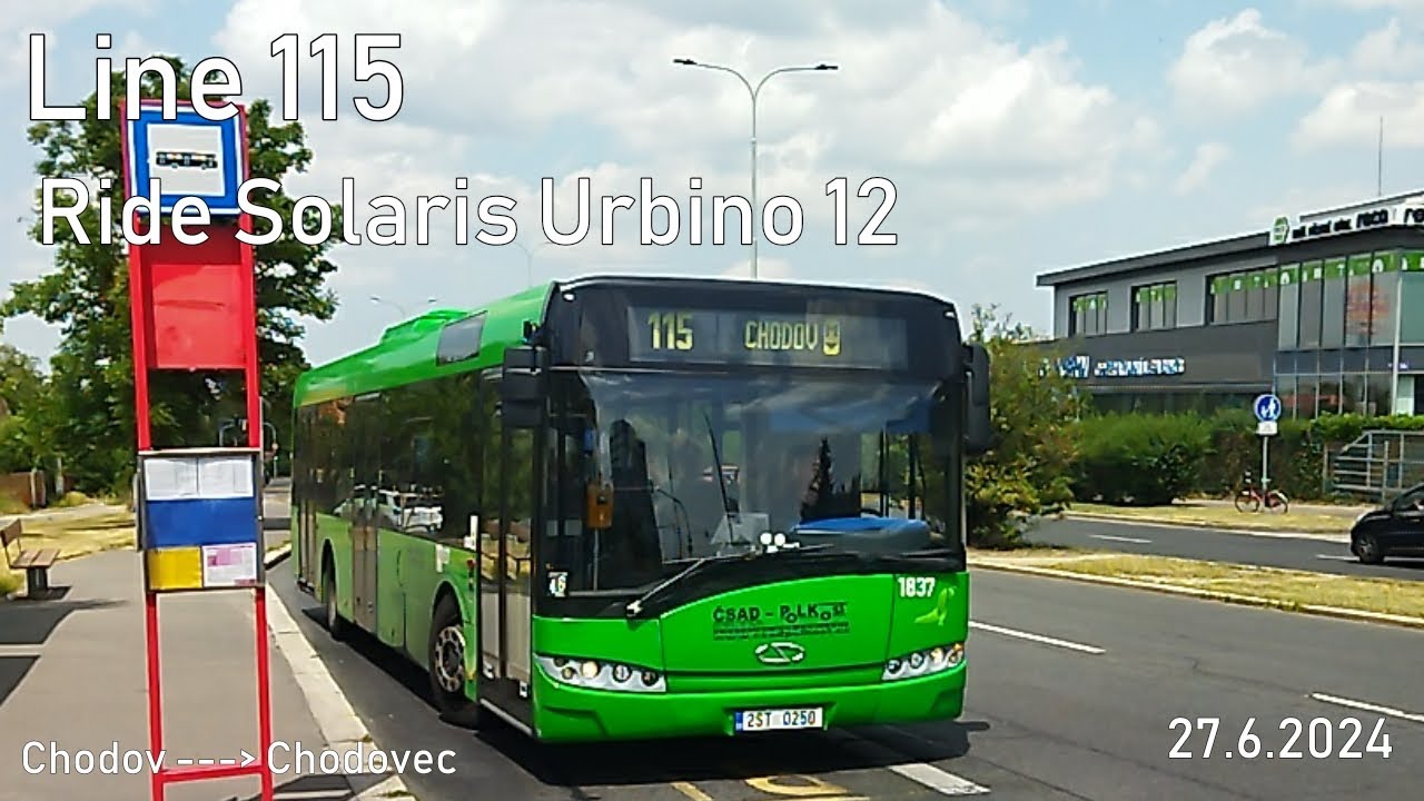 Line 115 Ride Solaris Urbino 12 to Chodovec - YouTube