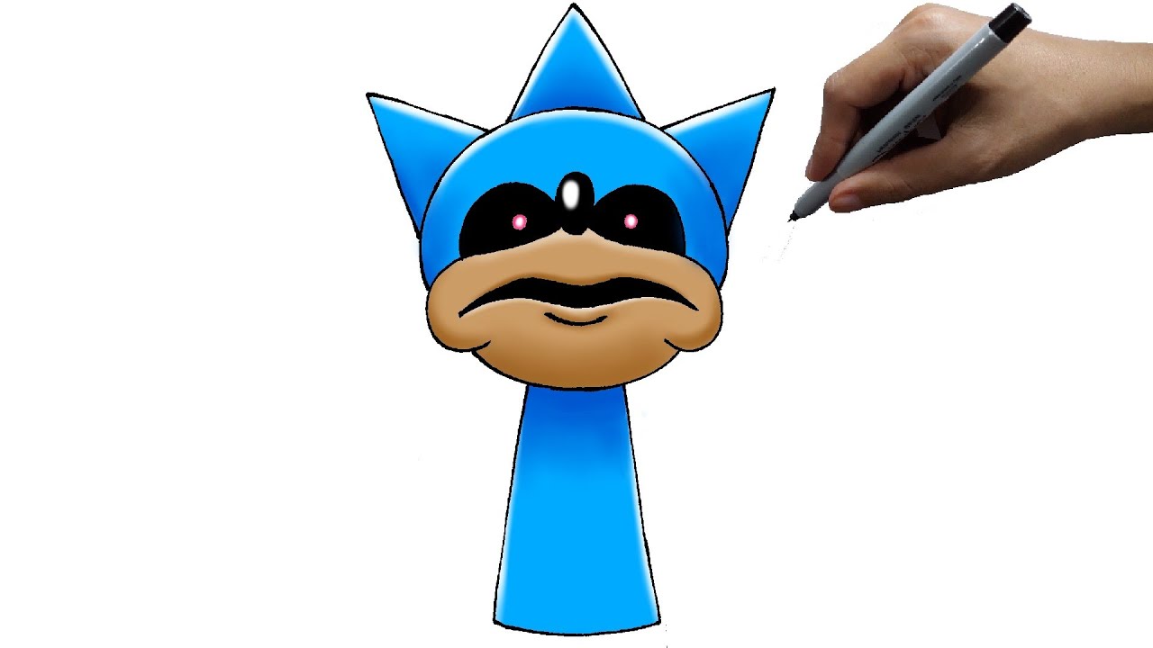 How to draw sonic.exe sprunki incredibox - YouTube