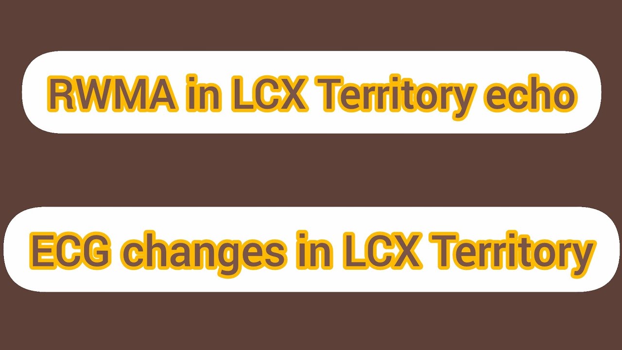 RWMA in LCX Territory echo video# Ecg changes - YouTube