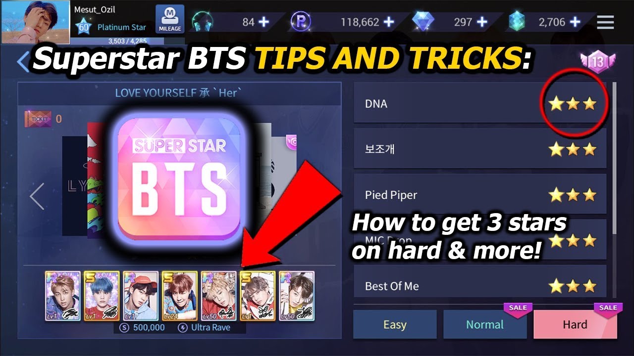 SUPERSTAR BTS TIPS AND TRICKS : HOW TO BEAT HARD MODE ! - YouTube