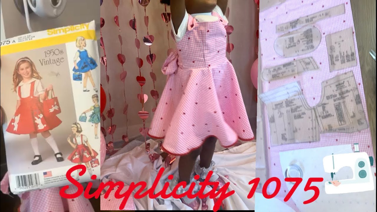 Simplicity 1075 1950s vintage dress with bag - YouTube
